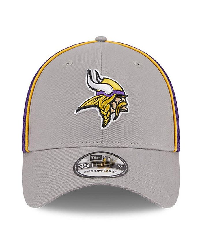New Era Men's Gray Minnesota Vikings Pipe 39THIRTY Flex Hat - Macy's