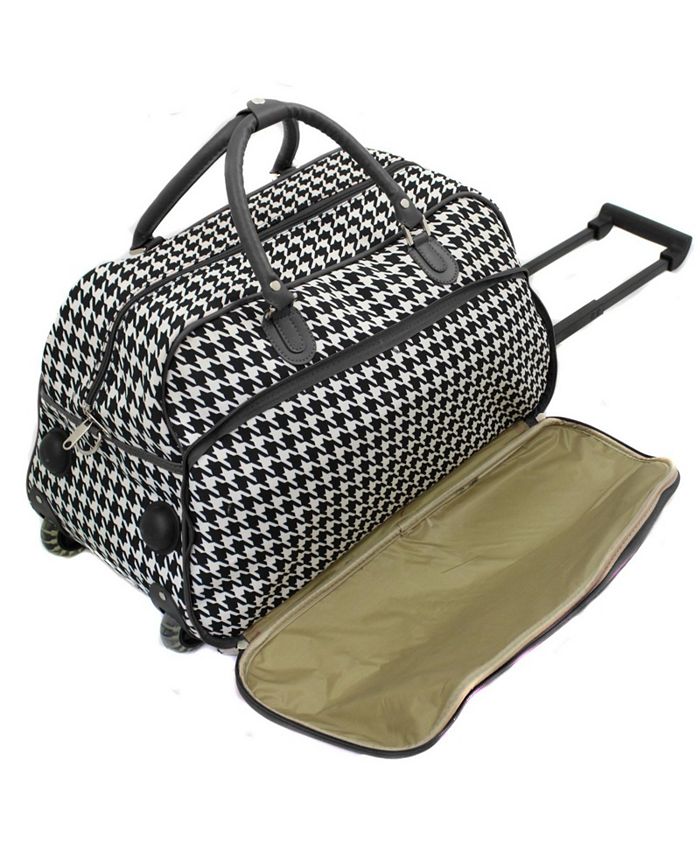 World Traveler Hounds tooth 21-Inch Carry-On Rolling Duffel Bag - Macy's
