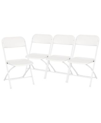 4 Pack Of Zia All-Weather, Extra Wide Contoured Plastic Folding Chairs ...