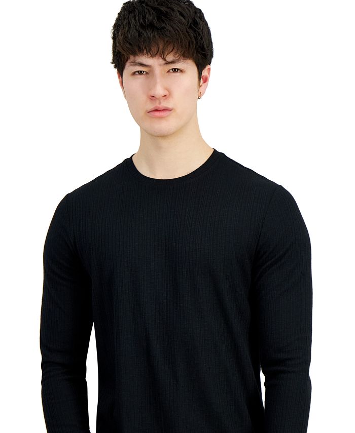 I.N.C. International Concepts Men's Long-Sleeve Crewneck Variegated Rib ...