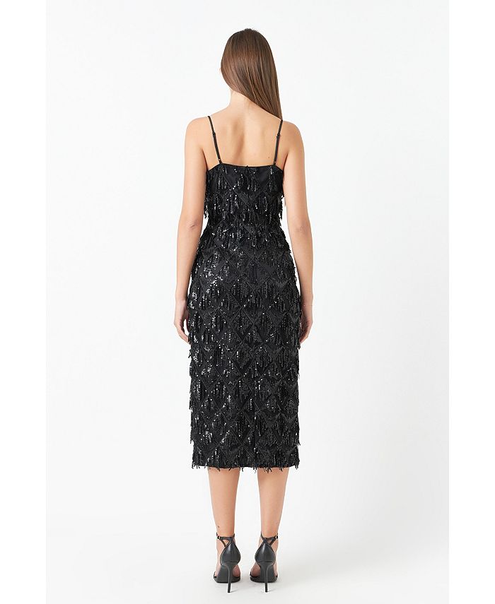 endless rose Women's Diagonal Sequins Slip Dress - Macy's