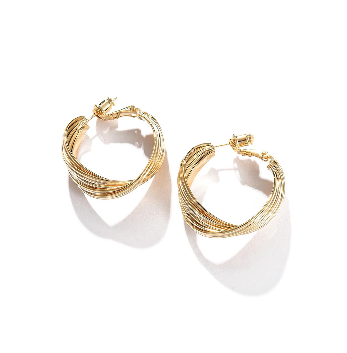 Click here for Sohi Womens Gold Twisted Hoop Earrings - Gold prices