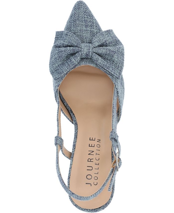 Journee Collection Women's Tailynn Canvas Slingback Heels - Macy's