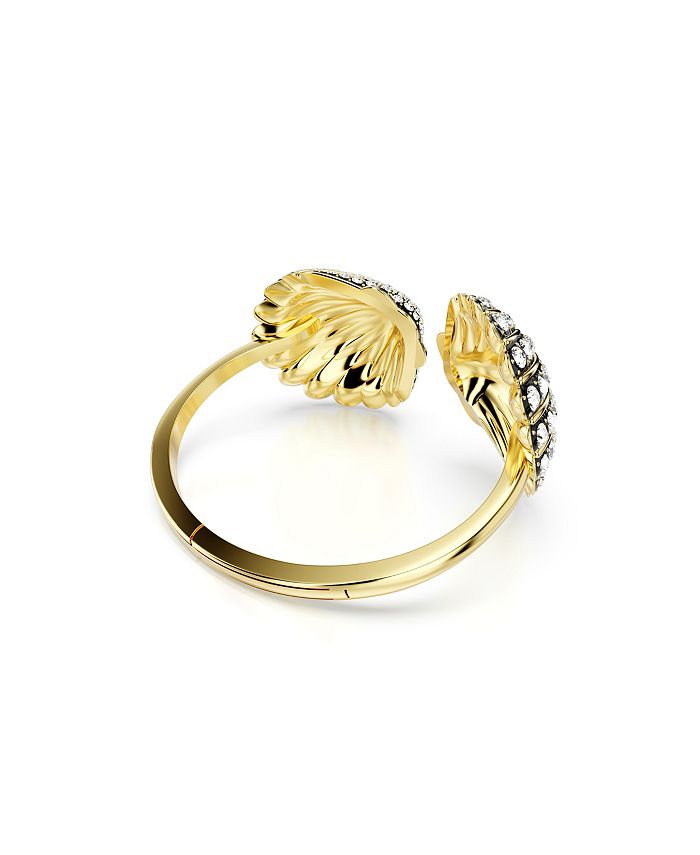 Swarovski Shell, White, Gold-Tone Idyllia Bangle Bracelet - Macy's