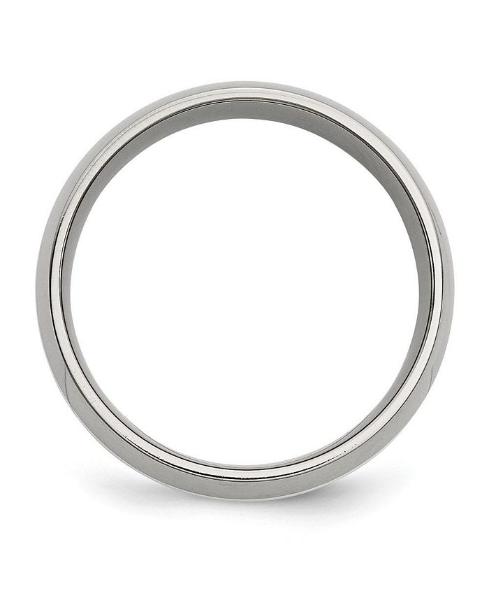 Chisel Stainless Steel Sterling Silver Inlay Polished 8mm Band Ring ...