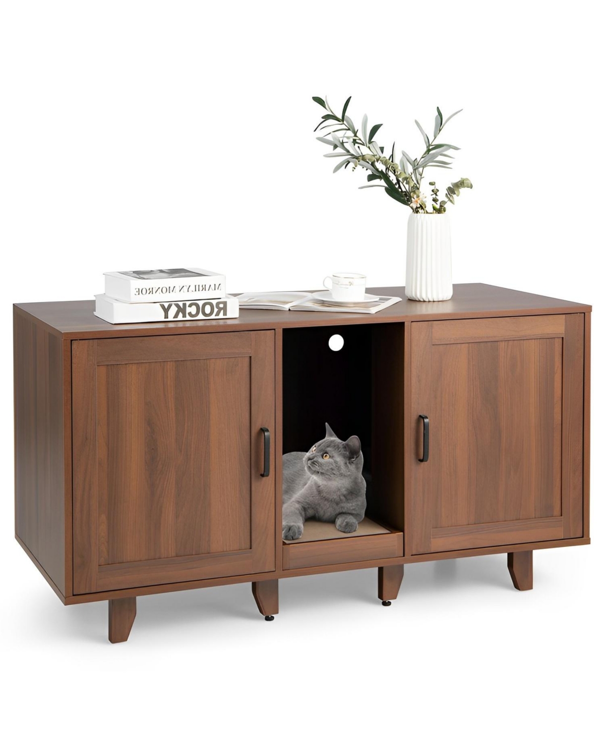 Click here for Sugift 2 Doors Cat Litter Box Enclosure with Windi... prices