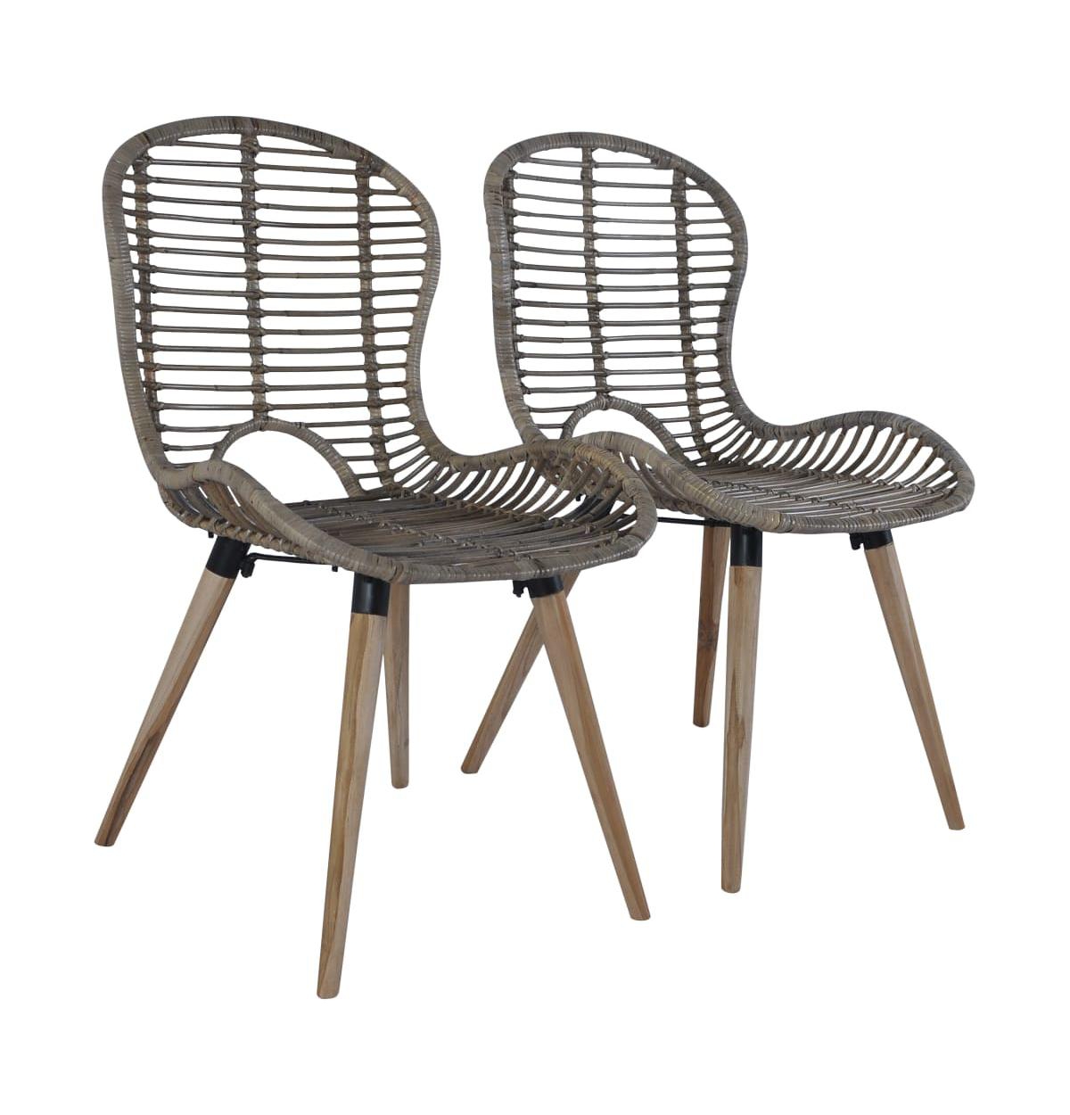 Click here for Dining Chairs 2 pcs Brown Natural Rattan - Brown prices