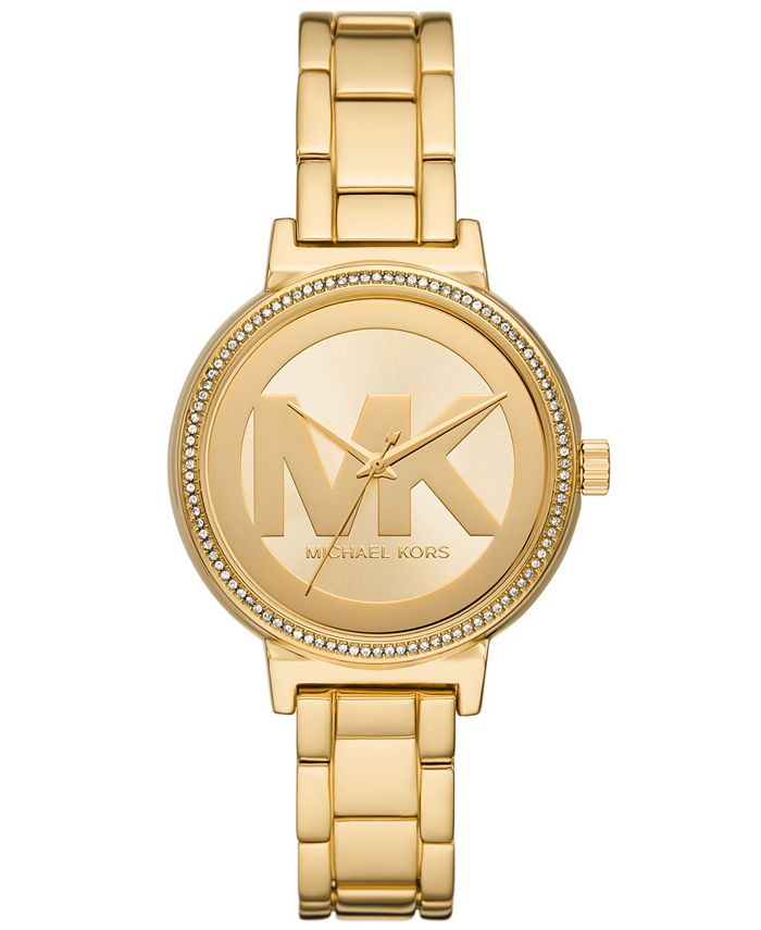 Michael Kors Women's Sofie Three-Hand Gold-Tone Stainless Steel Watch ...