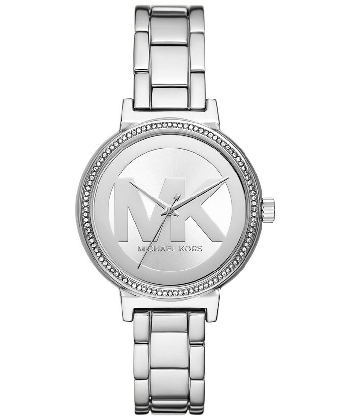 Michael Kors Women's Sofie Three-Hand Silver-Tone Stainless Steel Watch ...