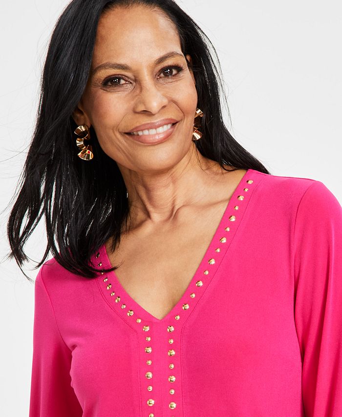 I.N.C. International Concepts Women's Studded Top, Created for Macy's ...