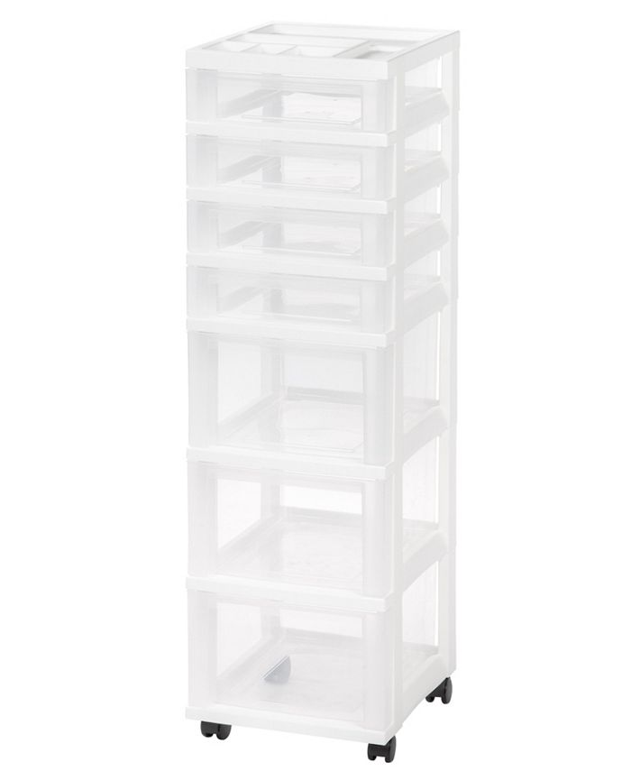 IRIS USA 7 Drawers Plastic Storage rolling Cart with drawer, White - Macy's