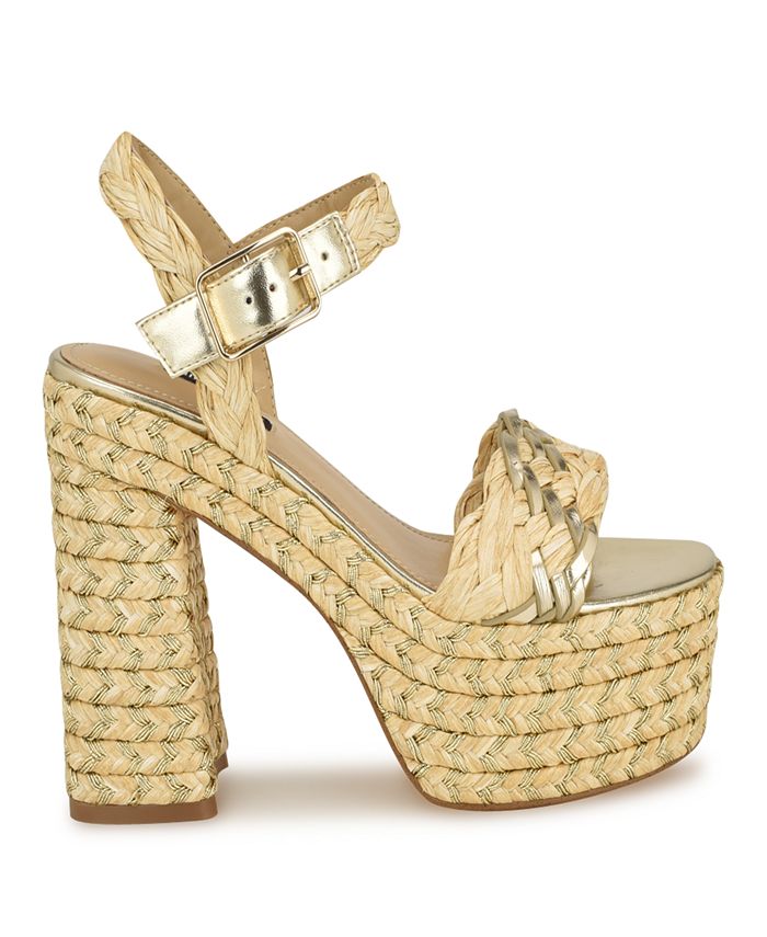 Nine West Women's Jolane Block Heel Round Toe Dress Sandals - Macy's