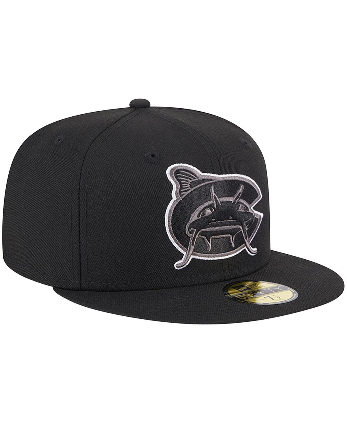 New Era Men's Black Carolina Mudcats Theme Nights Blackout 59fifty ...