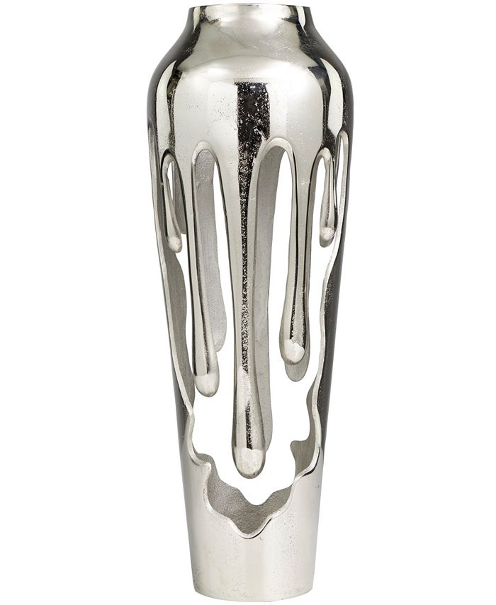 Rosemary Lane Aluminum Drip Vase with Melting Designed Body, 8" x 8" x ...