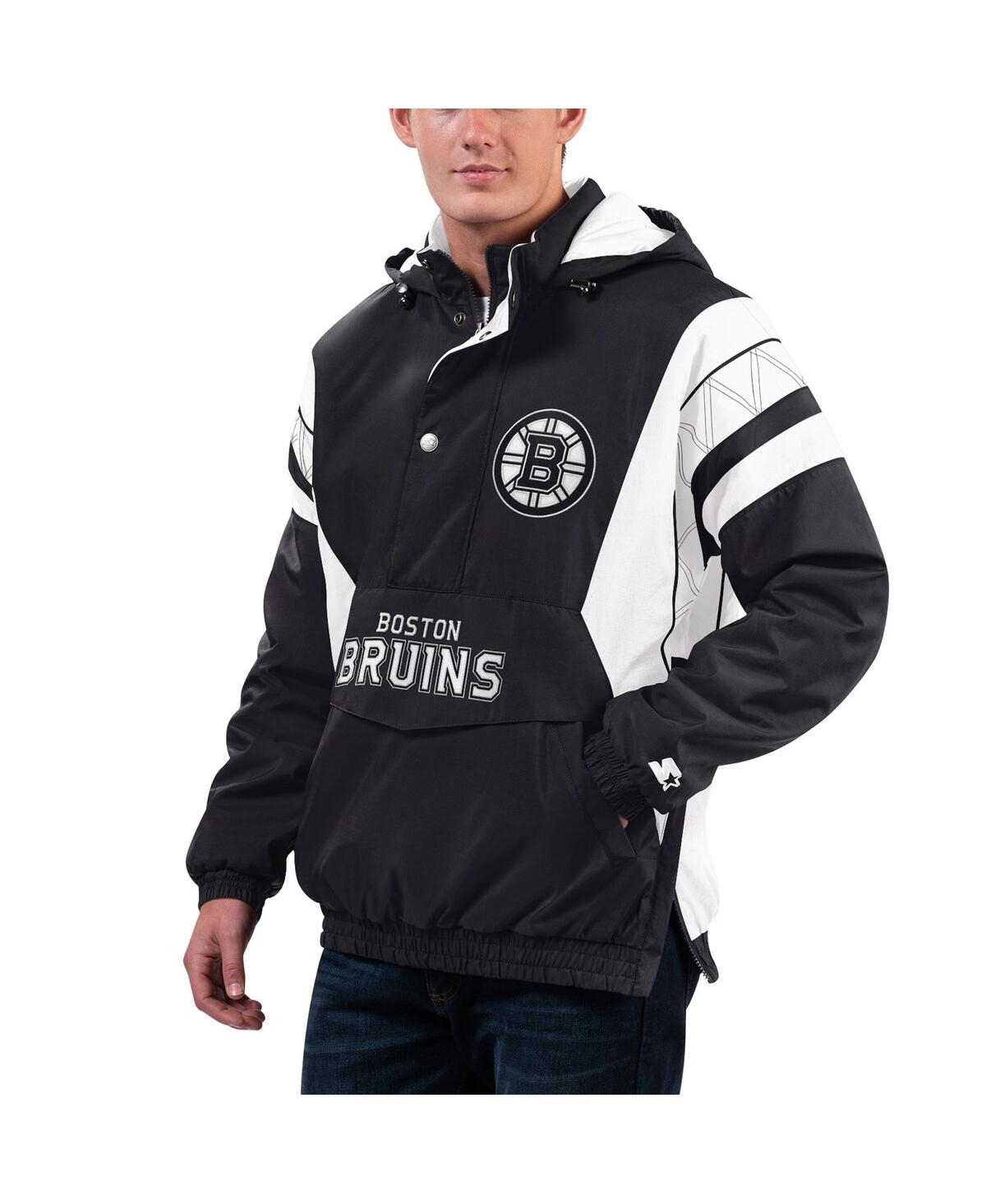 Click here for Mens Starter x Nhl Black Ice Black  White Boston B... prices