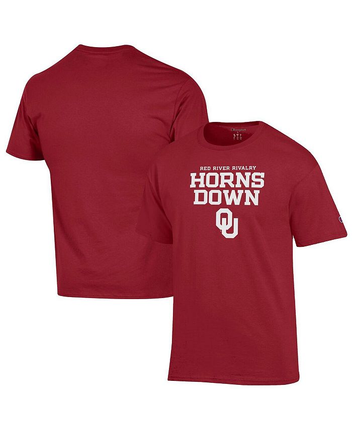 Champion Men's Crimson Oklahoma Sooners Red River Rivalry Slogan T ...