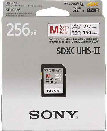 Sony 256Gb V60 Uhs-Ii M-Series Memory Card (Read 277 Mb/s Write 150 Mb ...