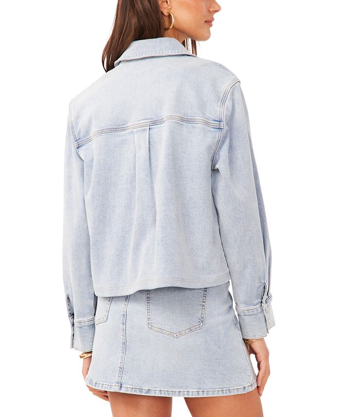 1.STATE Women's Cropped Front Pocket Denim Jacket - Macy's