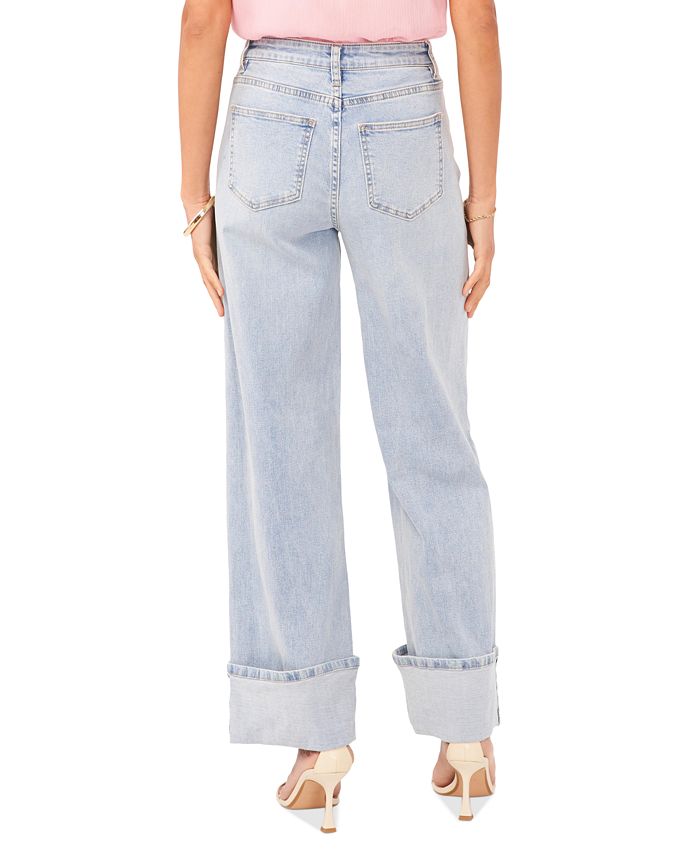 1.STATE Women's Denim Roll-Cuff Wide-Leg Jeans - Macy's