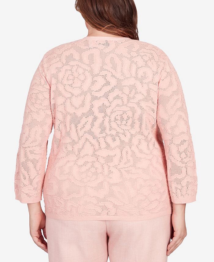 Alfred Dunner Plus Size English Garden Flower Stitch Two in One Top ...