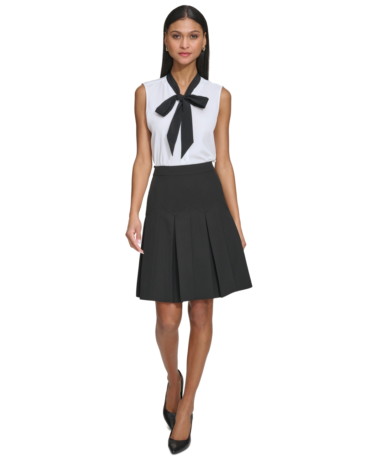 Click here for Karl Lagerfeld Womens Pleated Skirt - Black prices