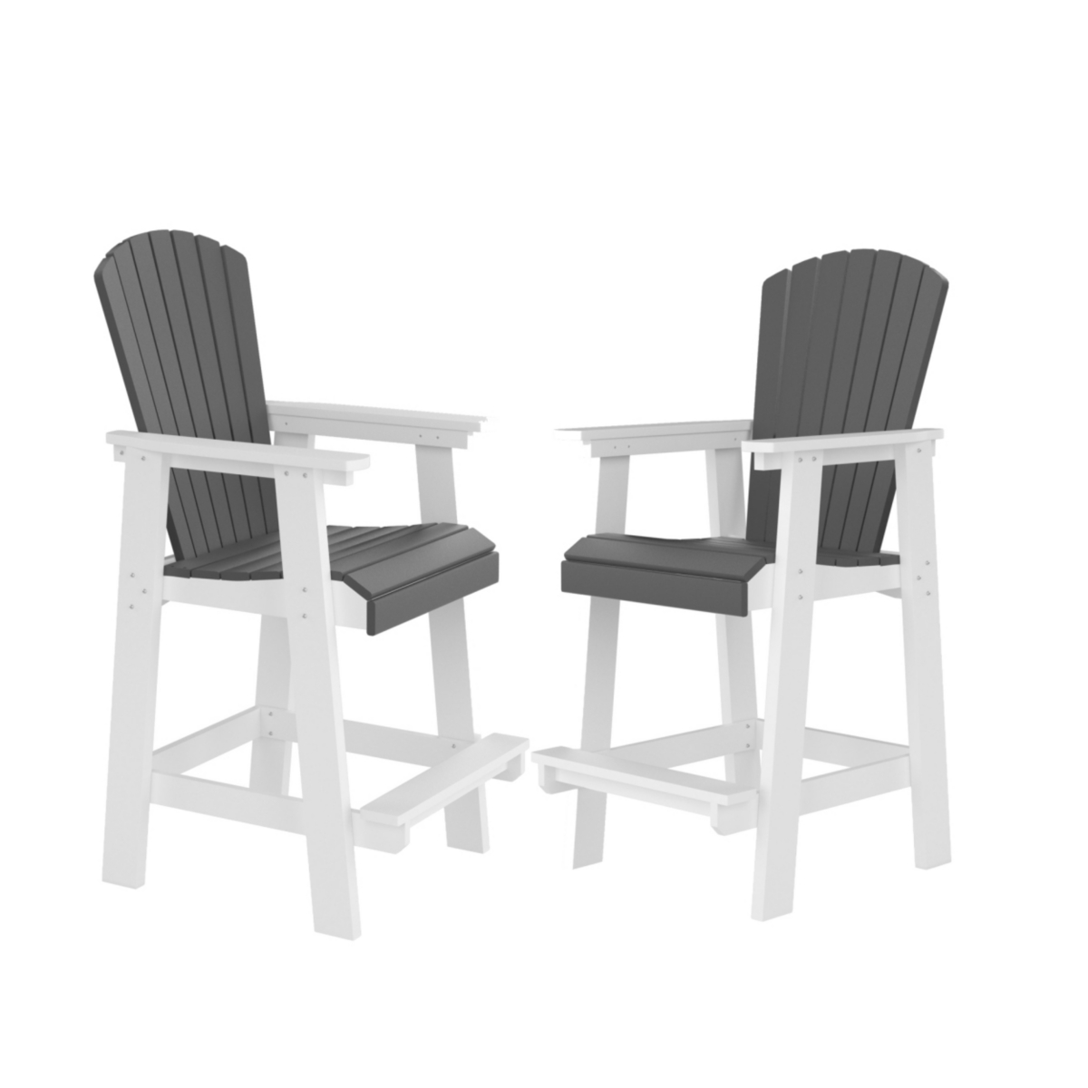 Click here for Streamdale Hdpe Bar Chair  White + Gray  Set Of 2... prices