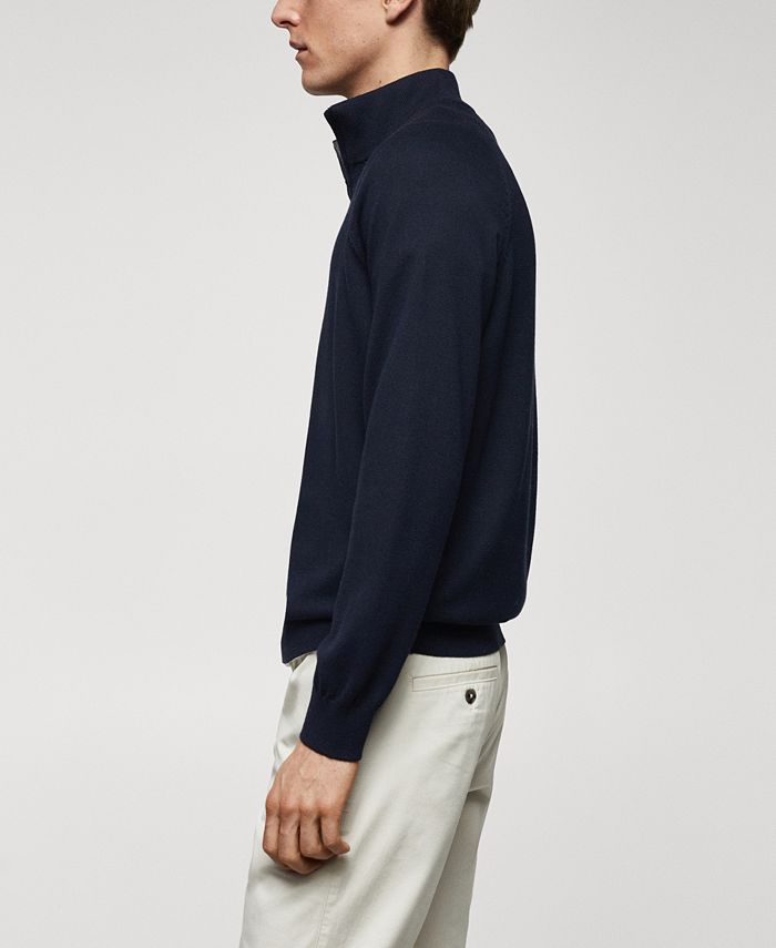 MANGO Men's Neck Zipper Cotton Sweater - Macy's