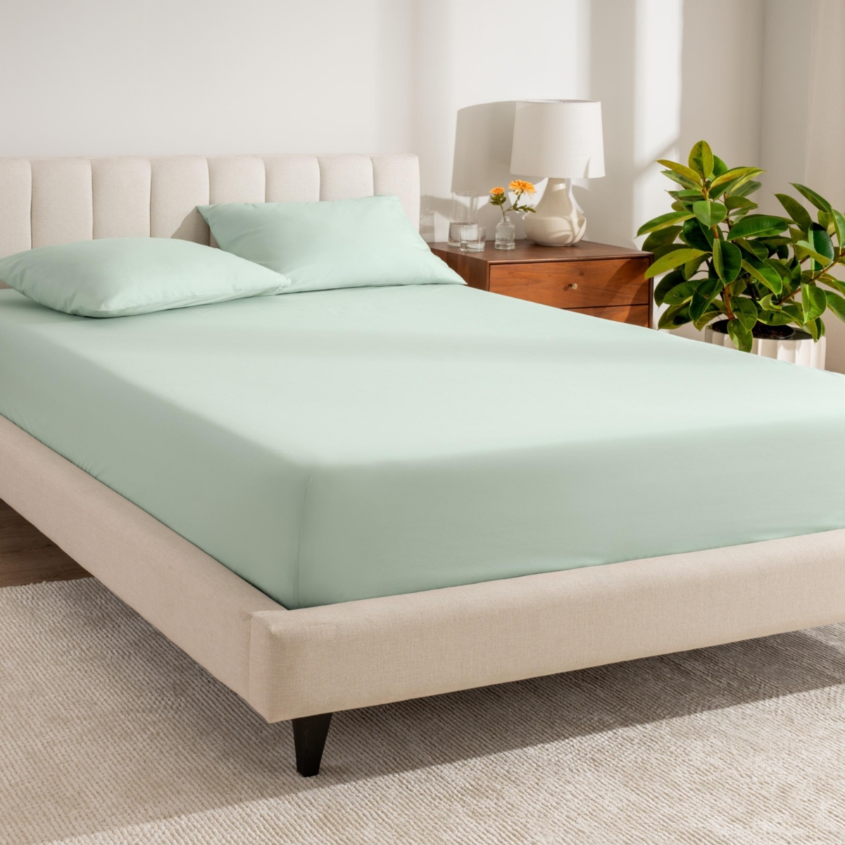 Click here for Bare Home Percale Fitted Sheet - Willow prices