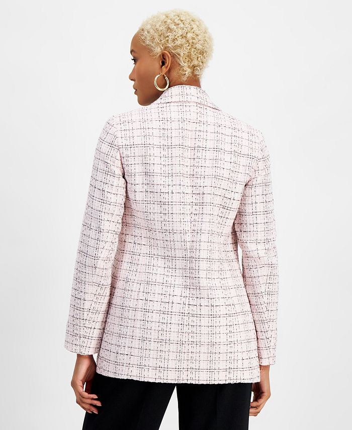 Bar III Women's Tweed Open-Front Blazer, Created for Macy's - Macy's