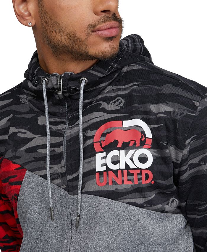 Ecko Unltd Men's New Wave Color Block Full-Zip Hoodie - Macy's