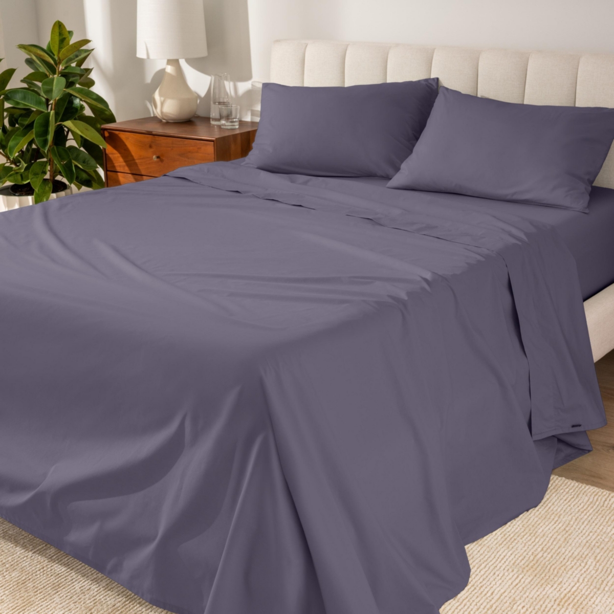 Click here for Bare Home Percale Sheet Set - Dusty purple prices