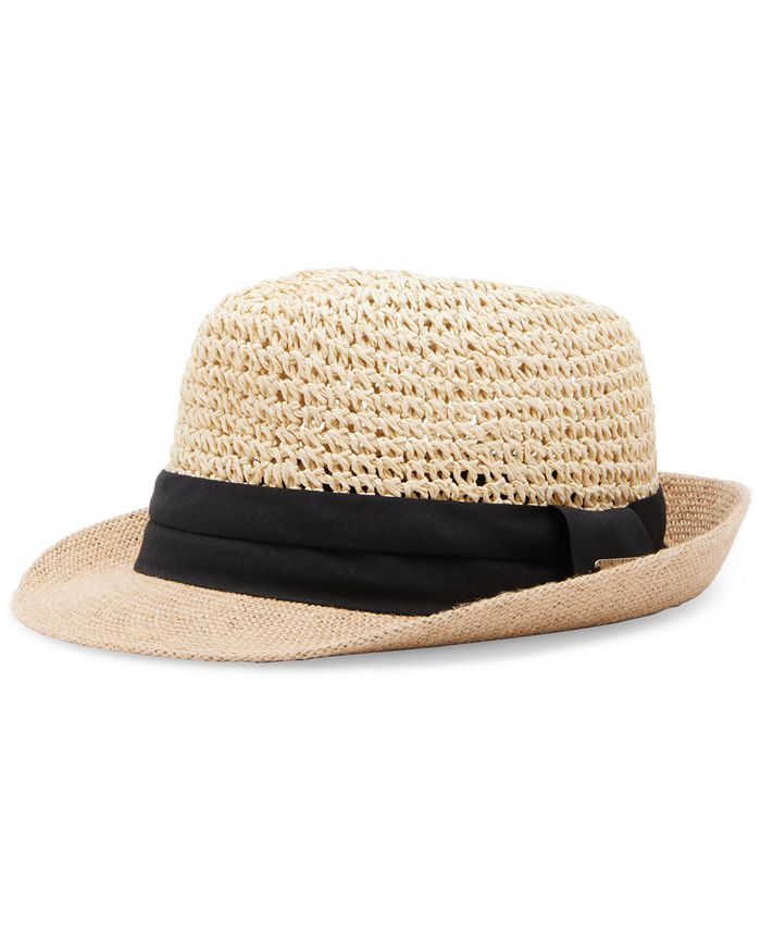 Steve Madden Women's Two-Tone Paper Crochet Fedora - Macy's