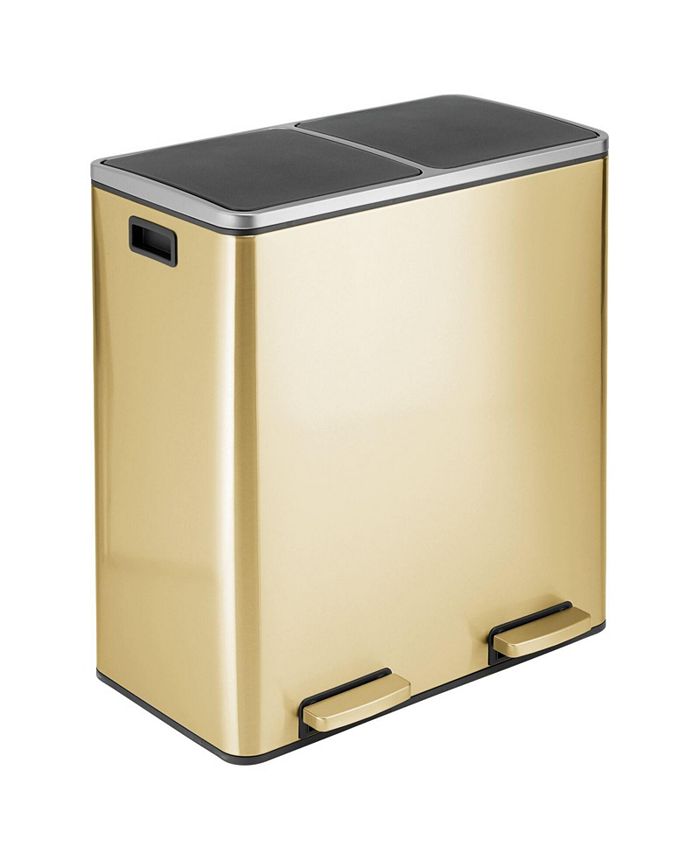 mDesign Metal Steel 60L Dual Compartment Step Trash Can - Macy's