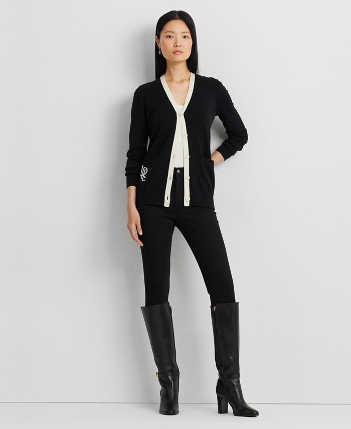 Lauren Ralph Lauren Women's Two-Tone Cardigan - Macy's