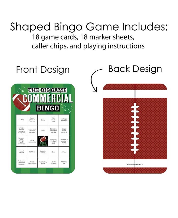 Big Dot of Happiness The Big Game - Commercial Football Party Shaped ...
