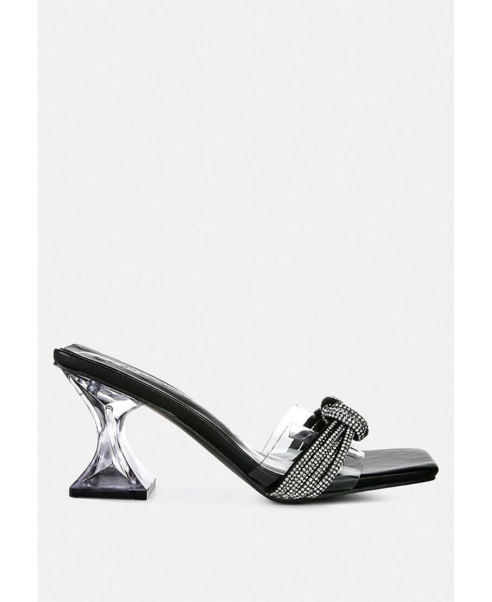 London Rag Women's Hiorda Rhinestone Knotted Spool Heel Sandals - Macy's