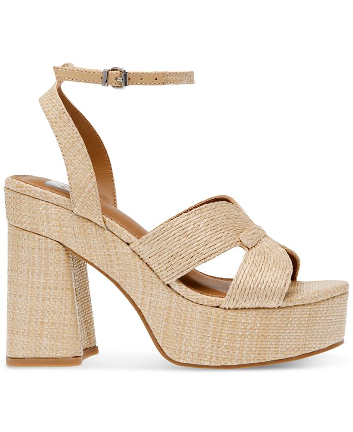 DV Dolce Vita Women's Waylan Raffia Platform Crossband Dress Sandals ...