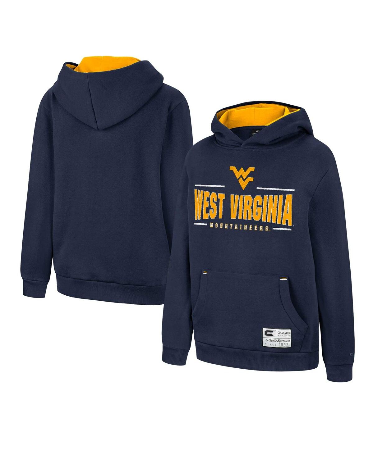 Big Boys Colosseum Navy West Virginia Mountaineers Lead Guitarists Pullover Hoodie - Navy