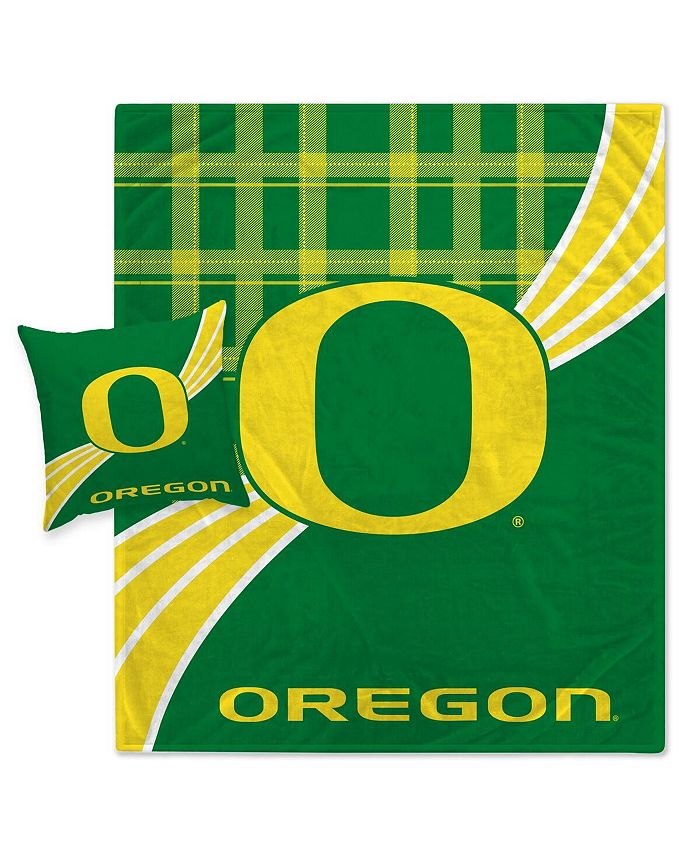 Pegasus Home Fashions Oregon Ducks Plaid Wave Lightweight Blanket and ...