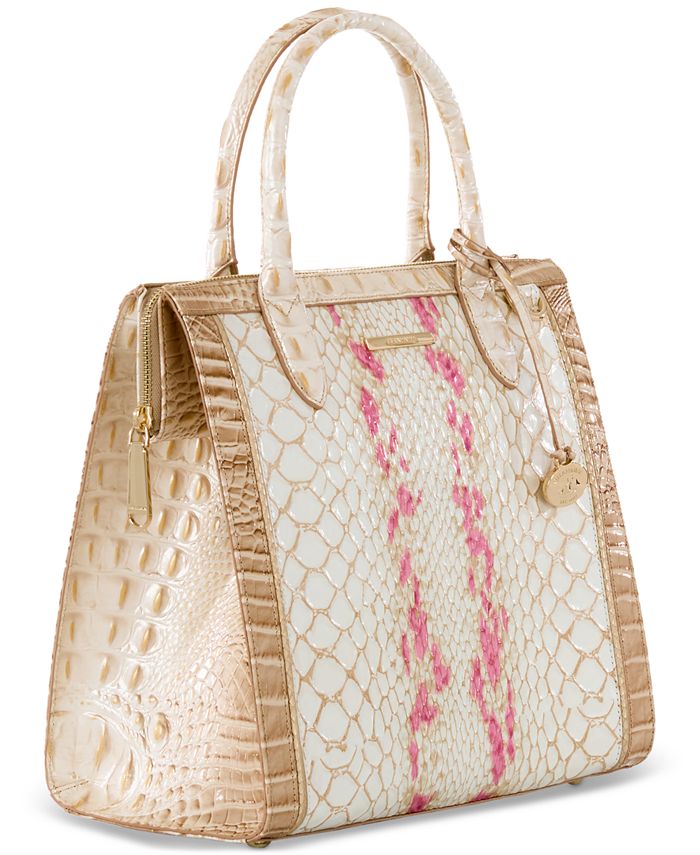 Brahmin Caroline Apricot Rose Valentia Medium Leather Satchel - Macy's