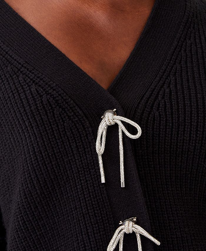 French Connection Women's Babysoft Sparkly Bow Cardigan - Macy's