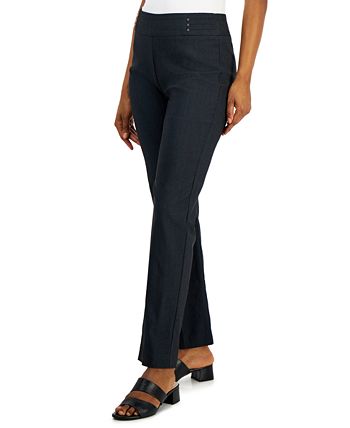 JM Collection Women's Waverly Denim Rivet Pants, Created for Macy's ...
