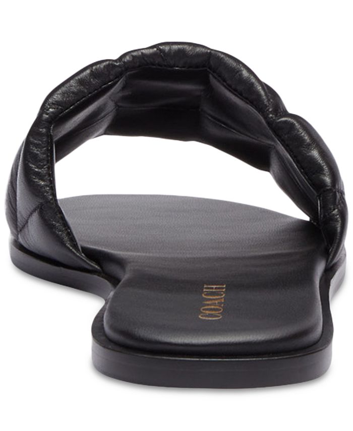 COACH Women's Holly Quilted Puffy "C" Slide Flat Sandals - Macy's