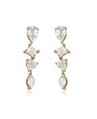 Alev Jewelry AJ by ALEV Multi Shape Drop White Topaz Earrings - Macy's