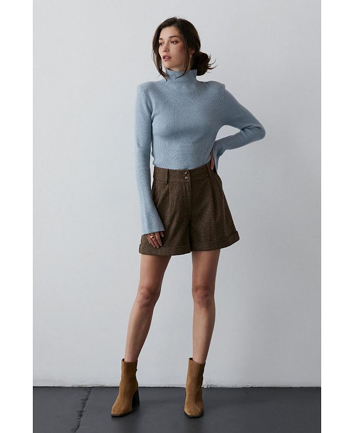 CRESCENT Women's Lexie Mini Hounds tooth Shorts - Macy's