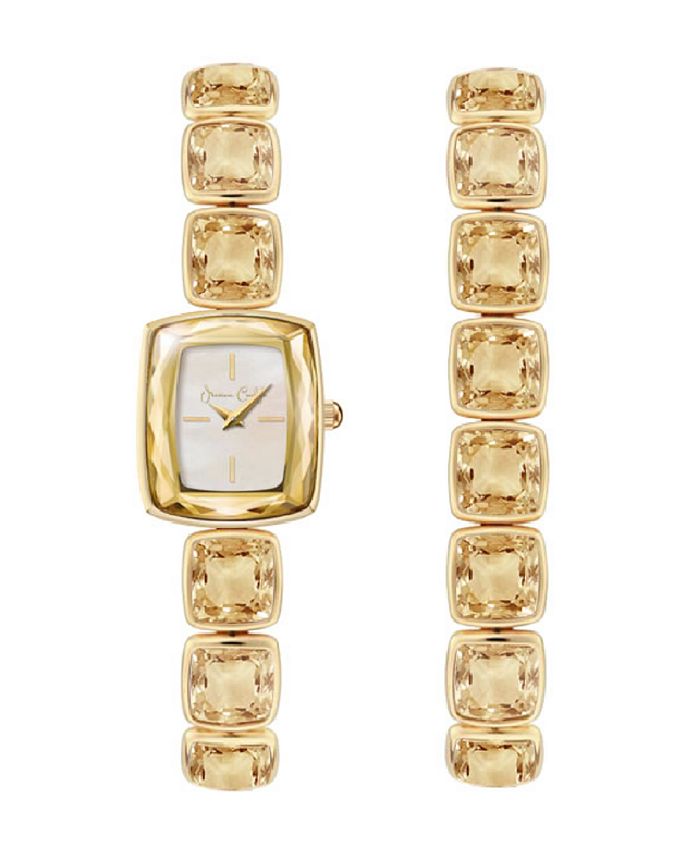 Jessica Carlyle Women's Quartz Gold-Tone Alloy Watch 18mm Gift Set - Macy's