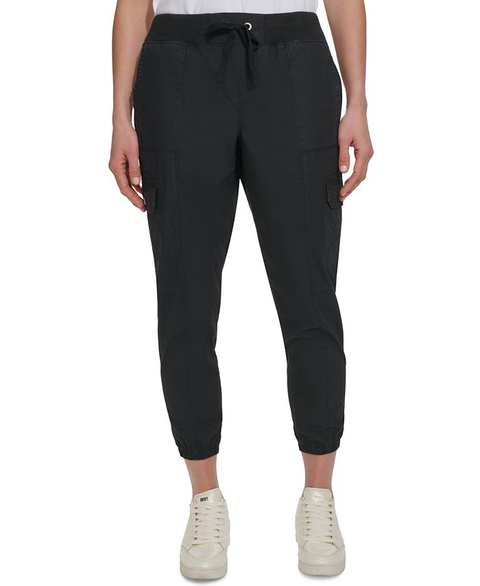 DKNY Women's Cotton Drawstring Cargo Joggers - Macy's