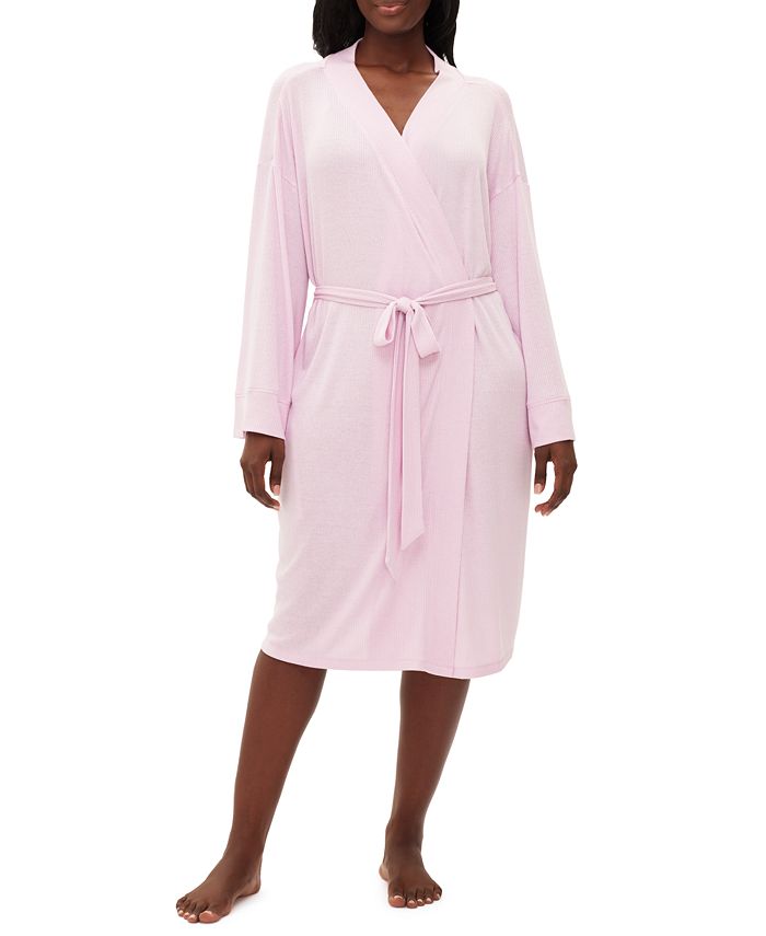 GAP Women's Long-Sleeve Ribbed Belted Robe - Macy's