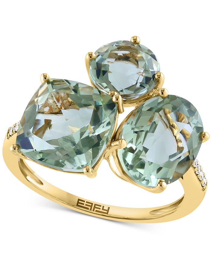 EFFY Collection EFFY® Green Quartz (8 ct. t.w.) & Diamond (1/20 ct. t.w ...