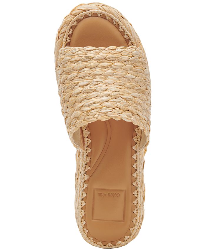 Dolce Vita Women's Chavi Raffia Flatform Slide Sandals - Macy's